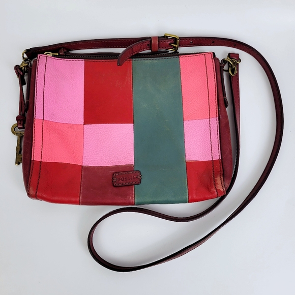 Fossil | Bags | Fossil Emma Patchwork Leather Slim Crossbody Bag ...